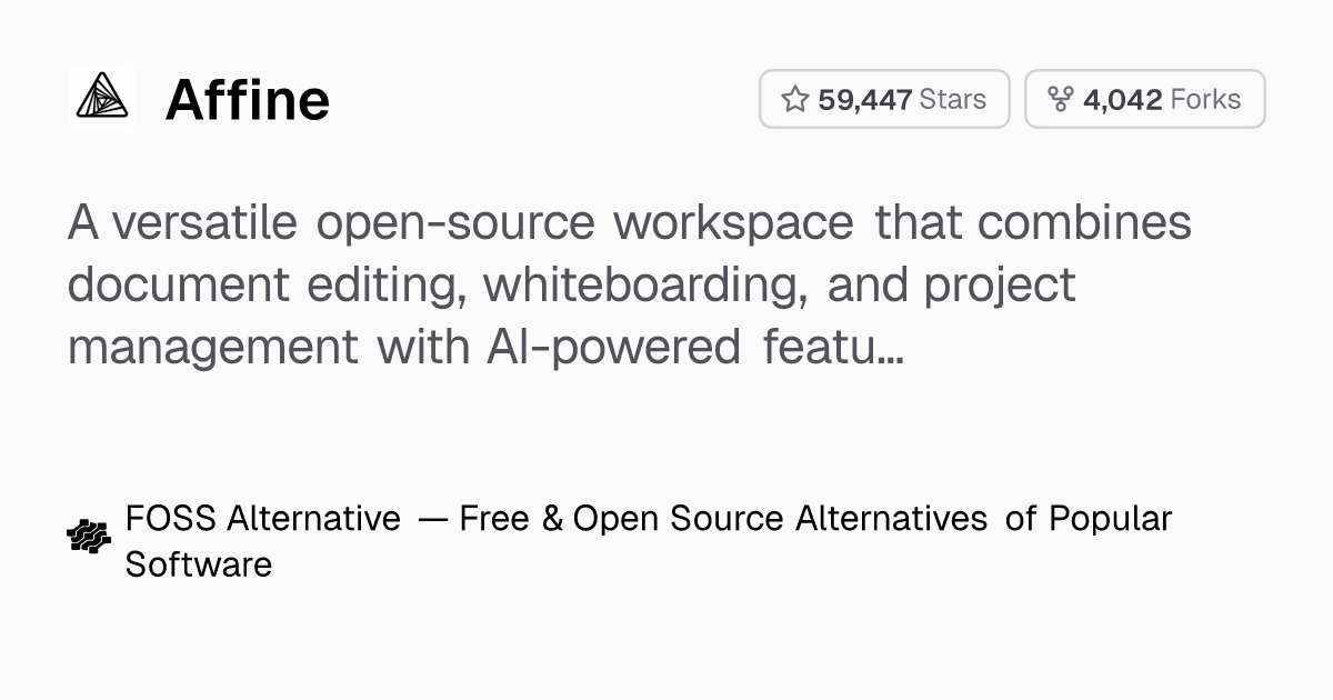 Affine: Free & Open Source Notion Alternative – FOSS Alternative