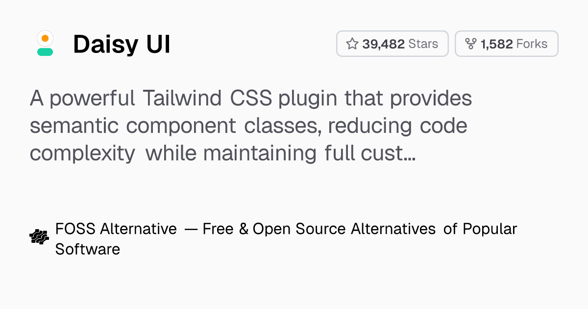 Daisy UI: Free & Open Source Bootstrap Alternative – FOSS Alternative