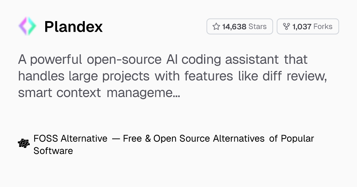 Plandex: Terminal-based AI coding agent for complex projects – FOSS Alternative