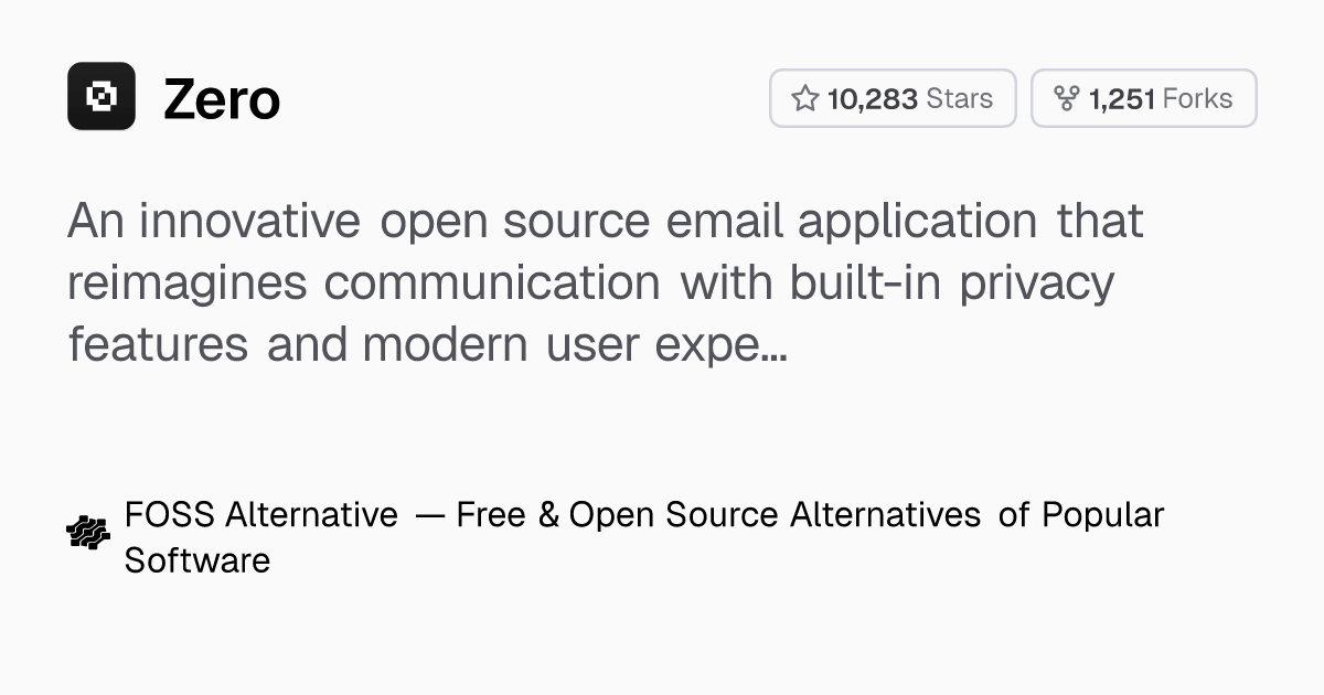 Zero: Free & Open Source Gmail Alternative – FOSS Alternative